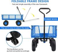China Versatile Heavy Duty Mesh Steel Wagon Cart for Beach Farm Lawn Plants 170KGS Capacity for sale