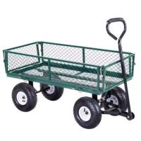 China Mesh Structure Heavy-duty Steel Utility Cart for Green Beach Wagon at Qingdao Port for sale