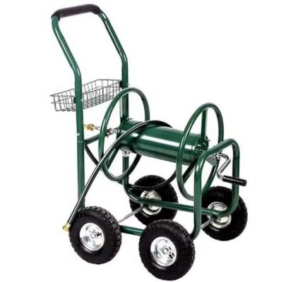 China Pressure 100 Meter Irrigation Garden Water Hose Reel Cart Portable Green Heavy Duty for sale