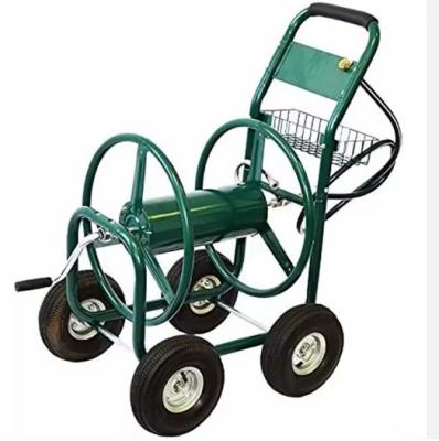China Outdoor Watering 4 Wheels Steel Garden Hose Reel Cart with 60*102*42.5 Dimensions for sale