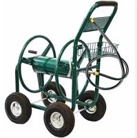 China Outdoor Watering 4 Wheels Steel Garden Hose Reel Cart with 60*102*42.5 Dimensions for sale