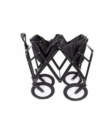 China 86*46*85 Dimension All-terrain Big Wheels Folding Double Decker Wagon for Tools Blue for sale