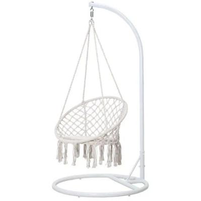 China Indoor Outdoor Patio Decor Easy Collapsible Hammock Swing Chair with Fringes and Tassels for sale