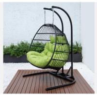China Modern Customized Color Double Seater Stand Outdoor Hanging Swing Chair for Patio Gardening Furniture Set for sale