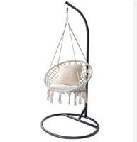 China Stain Resistant Hammock Swing Chair Machine Washable Hammock Chair With Tassels for sale