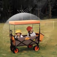 China 86*46*85 Dimension Steel Frame Outdoor Camping Folding Cart with Table and Four-Wheel for sale