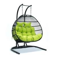 China Custom Patio Gardening Furniture Set Double Seater Stand Outdoor Hanging Swing Chair for sale
