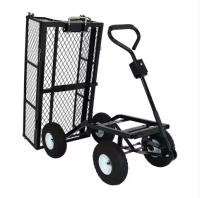 China Tools Heavy Duty Mesh Wagon Cart with Removable Sides and Rubber Tire from Qingdao Port for sale