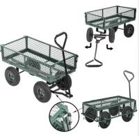 China 86*46*85 Heavy Duty Folding Cleaning Garden Wagon Cart with Iron Frame for sale