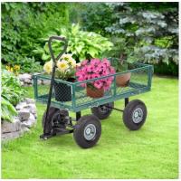 China 500LBS Iron Heavy Duty Folding Cleaning Garden Wagon Cart for High Durability for sale