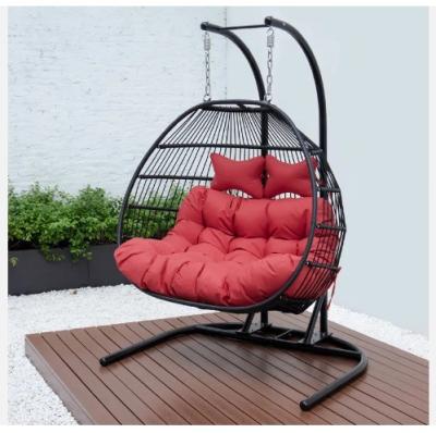China 200kg Black Hanging Swing Chair Outdoor Garden Set for sale