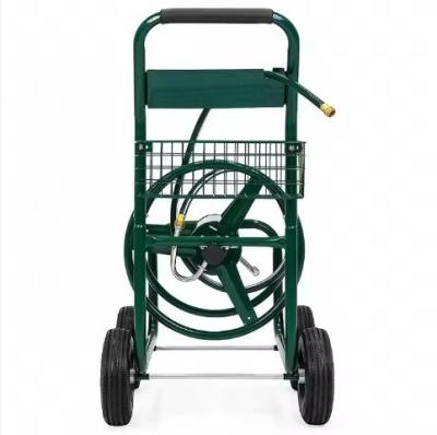 China Green Garden Water Hose Reel Cart Anticorrosive For Outdoor Tool Storage for sale