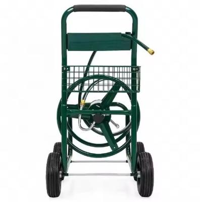 China 100KGS Capacity Iron Garden Water Hose Reel Cart Convenient For Outdoor for sale