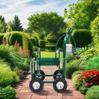 China 100KGS Capacity Iron Garden Water Hose Reel Cart Convenient For Outdoor for sale