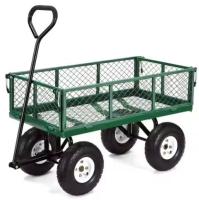 China Dumping Garden Wagon Cart With Pneumatic Wheels And Mesh Structure Versatile for sale