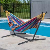 China Soft Hammock Swing Chair Lightweight 15.7LBS Canvas Hammock With Stand for sale