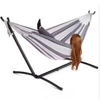 China Comfortable Black Hammock Chair Stand Customizable Outdoor Furniture for sale