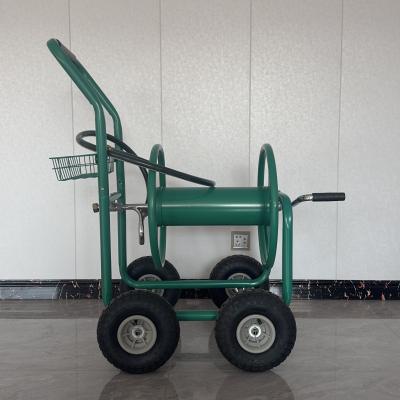 China Green Hose Reel Cart Easy Assembly and Sturdy Steel Frame for Eco-friendly Gardening for sale