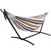 China Iron Tube Frame Cotton Fabric Hammock Swing Chair Up To 150kg Weight Capacity for Your Standards for sale