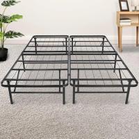 China 75 X 39 X 14 Inches Folding Metal Bed Frame With Foldable Convenient Metal Legs for sale