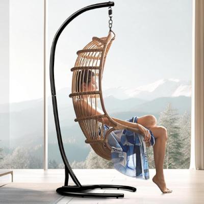 China Outdoor Furniture Wrought Iron Hammock Stand Classic and Functional in Black for sale