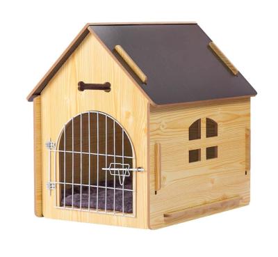China Hot Selling Indoor and Outdoor Breathable Dog Crate Wooden Pet House With Roof for Dogs for sale