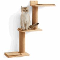 China Cat Scratching Post Wall Mounted Transformable Cat Wall Shelves Wooden Cat Scratching Post for sale