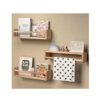 China Set of 3 Simple yet Chic Kids Room Wall Mounted Nursery Bookshelf Wood Floating Shelves Kids Bedroom Toddler Room Decor for sale
