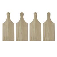 China Cheap Wholesale Wood Trays Package of 4 Unfinished Wooden Mini Cutting Boards Decorating Crafting Tray for sale