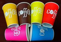China 8oz Flexo Printing Diamond Double Wall Paper Coffee Cups , Disposable Paper Cup for sale
