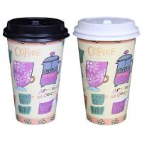 China 12oz LOGO Printed Single Wall Paper Cups for Hot Drinks , Disposable Coffee Cups with Lids for sale