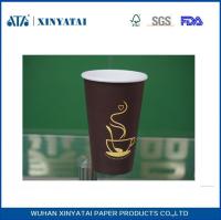 China 12oz  400ml Eco-friendly Recycled Paper Cups , Biodegradable Single Wall Paper Coffee Cups for sale
