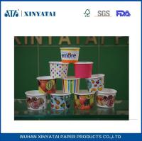 China Custom Logo Disposable Paper Ice Cream Cups for Yogurt or Milk 16oz Red White Multi Color for sale