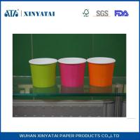 China Custom Logo Disposable Paper Ice Cream Cups for Yogurt or Milk 16oz Red White Multi Color for sale