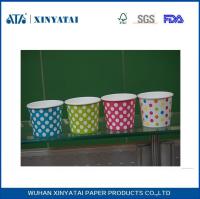 China Recycled Paper Ice Cream Cups with Custom Printing Polka Dot  24oz Paper Soup Cups for sale