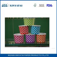 China Recycled Paper Ice Cream Cups with Custom Printing Polka Dot  24oz Paper Soup Cups for sale