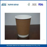 China 10oz Brown Kraft Paper Cups for Coffee , Double Walled Paper Espresso Cups for sale