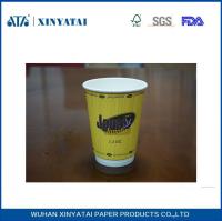 China Safe Heat Resistant Double Walled Paper Cups 12oz Insulated Paper Coffee Cups for sale