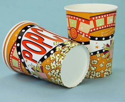 China 24oz 760ml Large Capacity PE Coated Paper Popcorn Bucket for Cinema / Theatre for sale