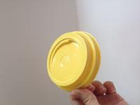 China 80mm Diameter Plastic Yellow Disposable Drinking Cups Lids for Paper Cups for sale