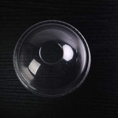 China PET Round Dome Transparent Paper Cup Lids with Center Hole 90mm Diameter for sale