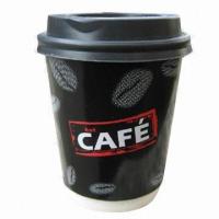 China 80mm / 90mm Black Coffee Spout Paper Cup Lids For Matching Paper Cups for sale