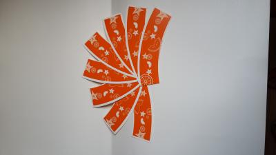 China Orange Logo Printed Customized Paper Cup Fan / Paper Blank / Paper Sheet for Paper Cups for sale