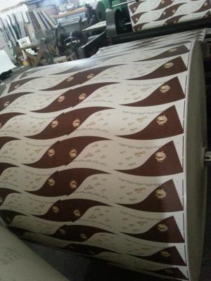 China Flexo Printing Printed Paper Rolls for Coffee Paper Cups Making , PE Coating Paper for sale