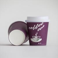 China Printing Coffee and Hot Chocolate Single Wall Paper Cups , Recycled Paper Drinking Cups with Lids for sale