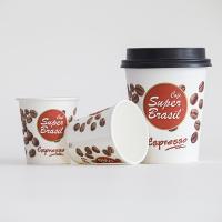 China Printing Coffee and Hot Chocolate Single Wall Paper Cups , Recycled Paper Drinking Cups with Lids for sale