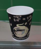 China Customized Insulating Disposable Ripple Paper Cups Black Brown OEM for sale