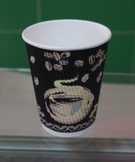 China Customized Insulating Disposable Ripple Paper Cups Black Brown OEM for sale