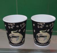 China Customized Insulating Disposable Ripple Paper Cups Black Brown OEM for sale