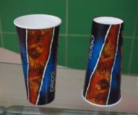 China Custom Recyclable Cold Drink Paper Cups Printed Logo For Juice Cold Beverage for sale